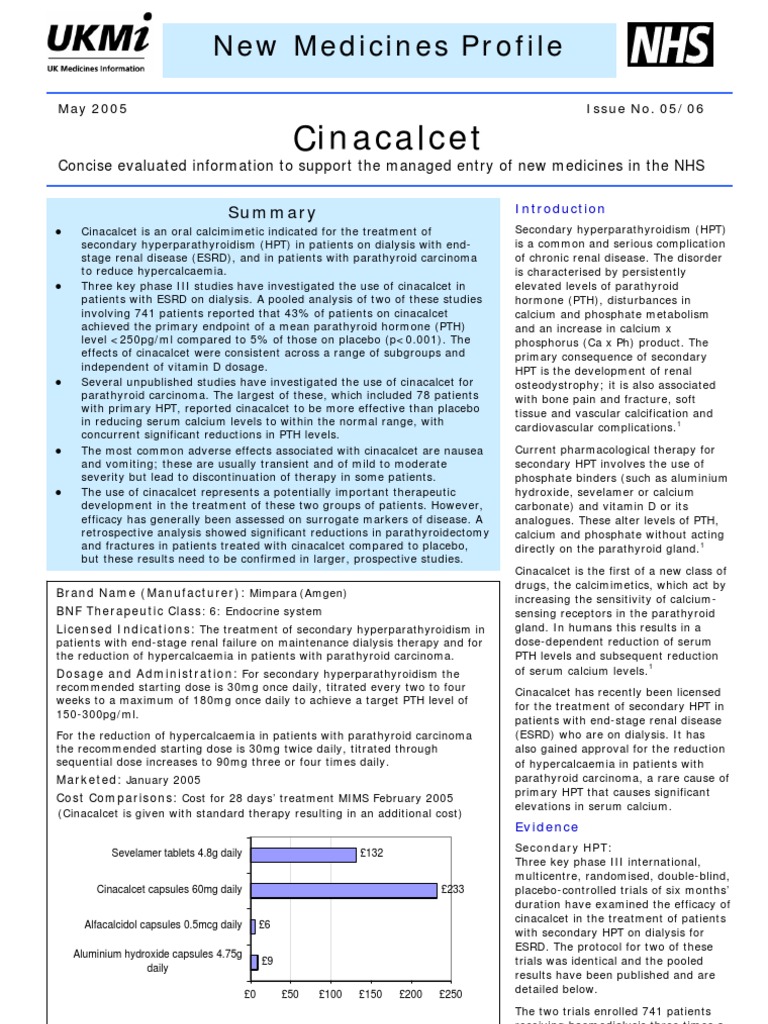 Cinacalcet | Chronic Kidney Disease | Medical Treatments