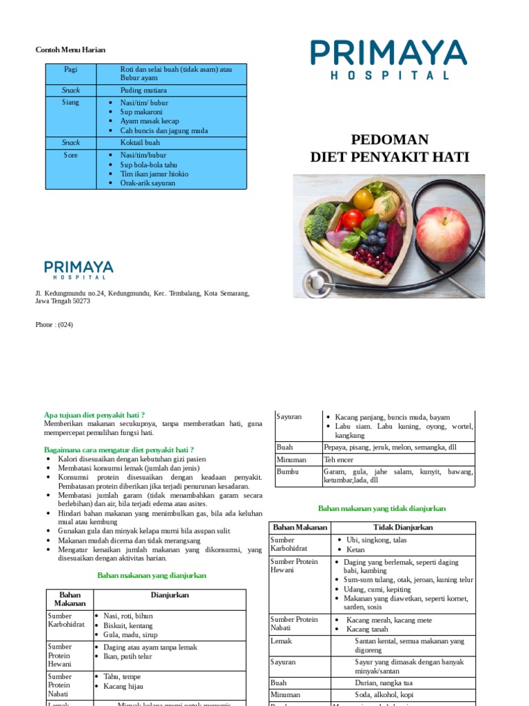 Menu Diet Sehat untuk Penyakit Hati | PDF