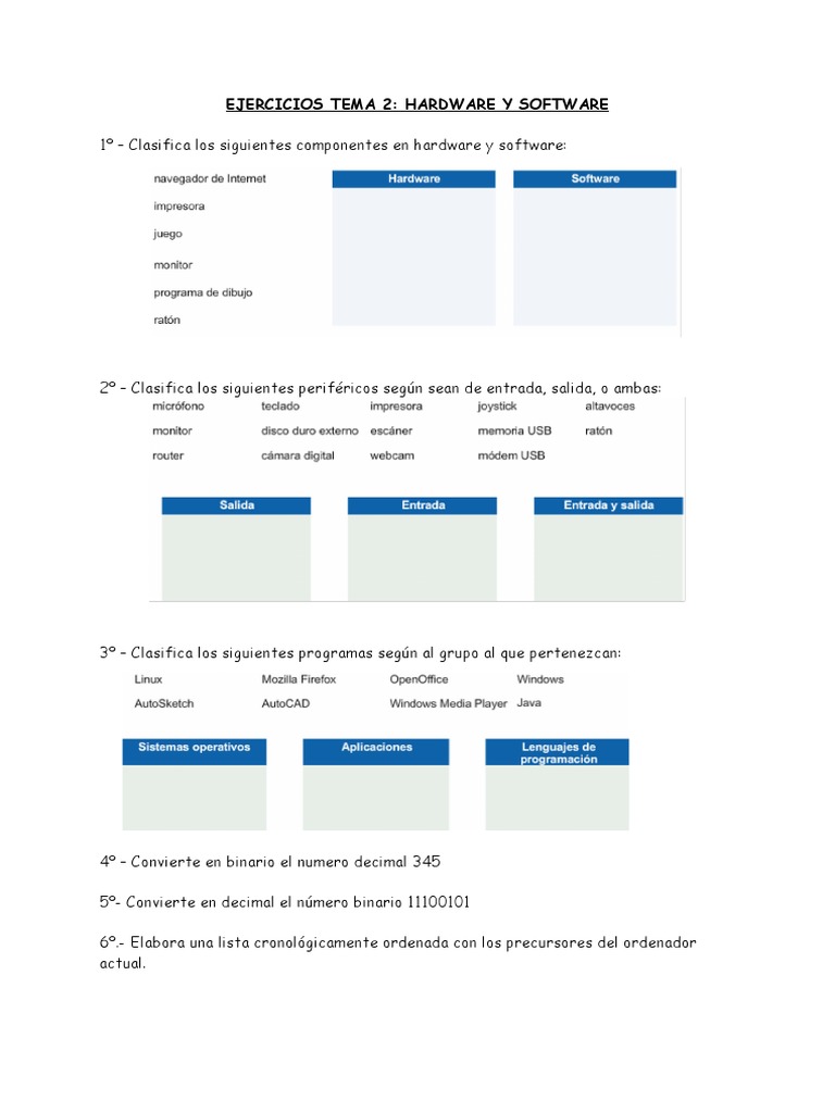 Iker Moure Pino - Ejercicios Tema2 Hardware y Sofware | PDF