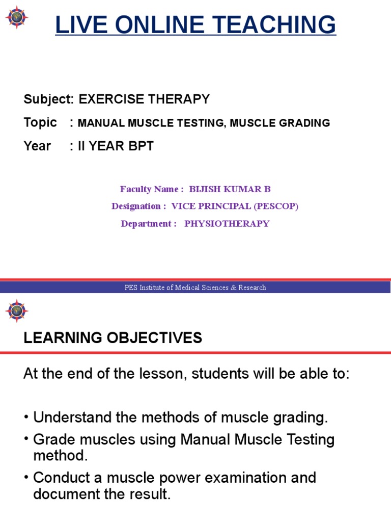 Manual Muscle Testing, Muscle Grading | PDF | Anatomical Terms Of ...