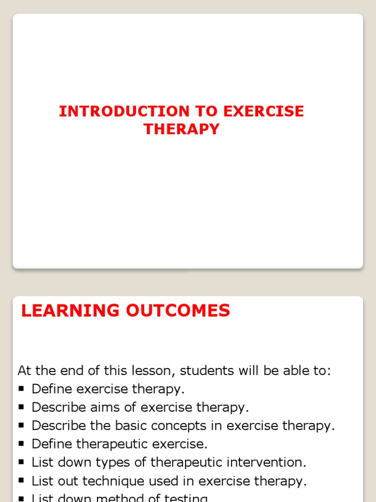 Introduction To Exercise Therapy | PDF | Physical Therapy | Skeletal Muscle