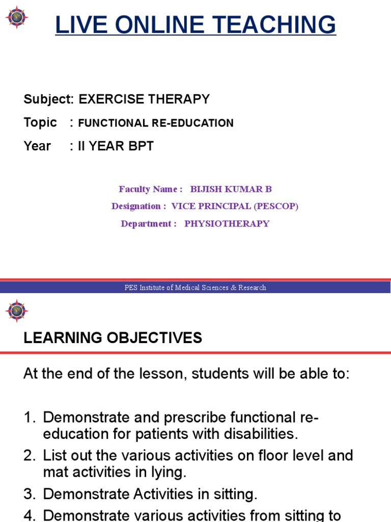 Functional Re-Education in Exercise Therapy | PDF | Anatomical Terms Of ...