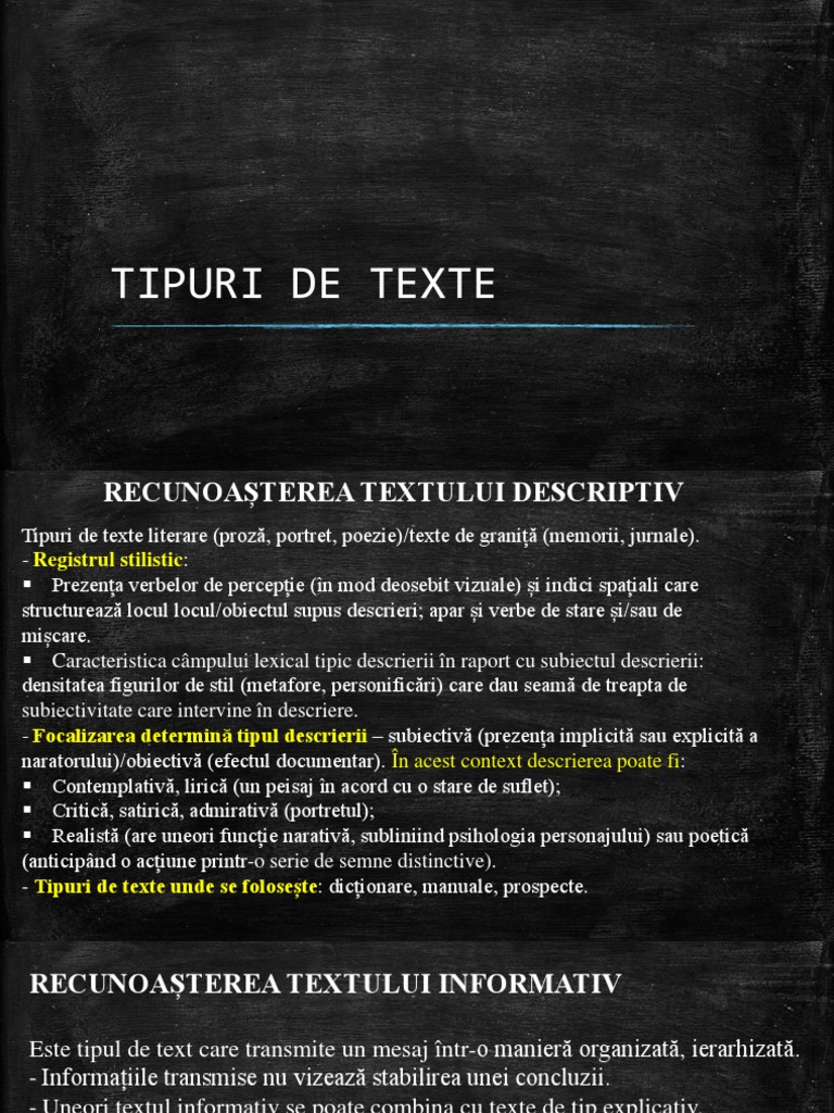 Tipuri de Texte | PDF