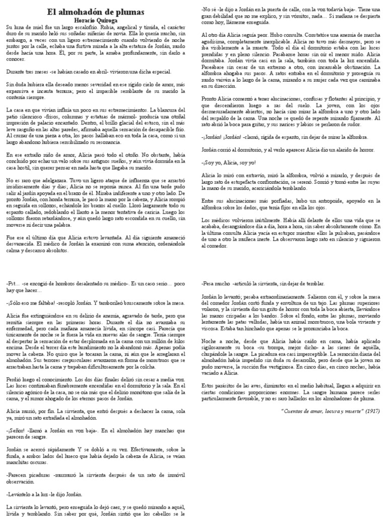 El Almohadón de Plumas | PDF