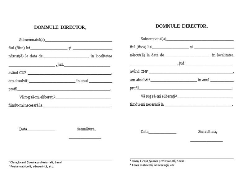 Solicitare Foaie Matricola | PDF