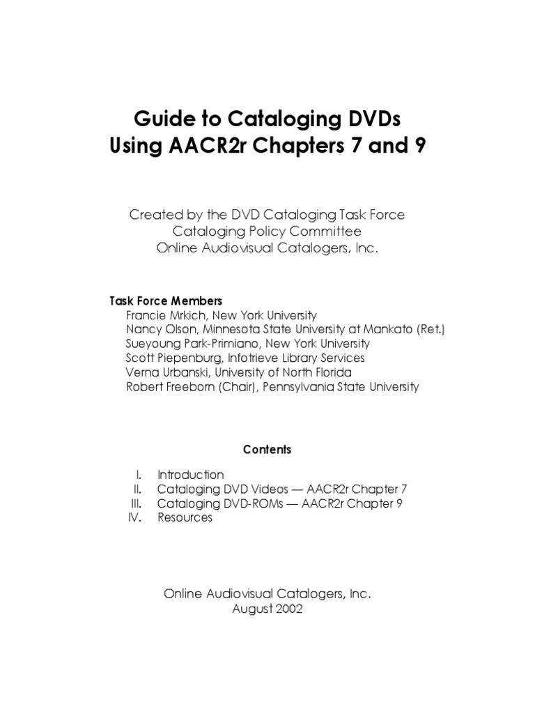 DVD (Cataloging) | PDF | Dvd | Compact Disc