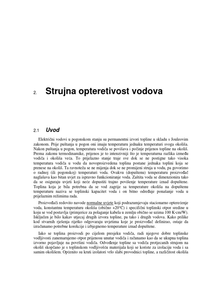 strujno opterećenje vodova | PDF