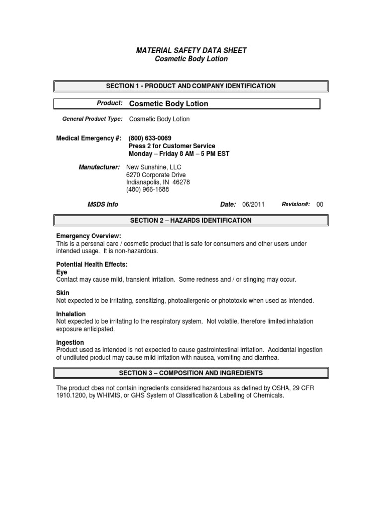 0053 MSD | PDF | Personal Protective Equipment | Cosmetics