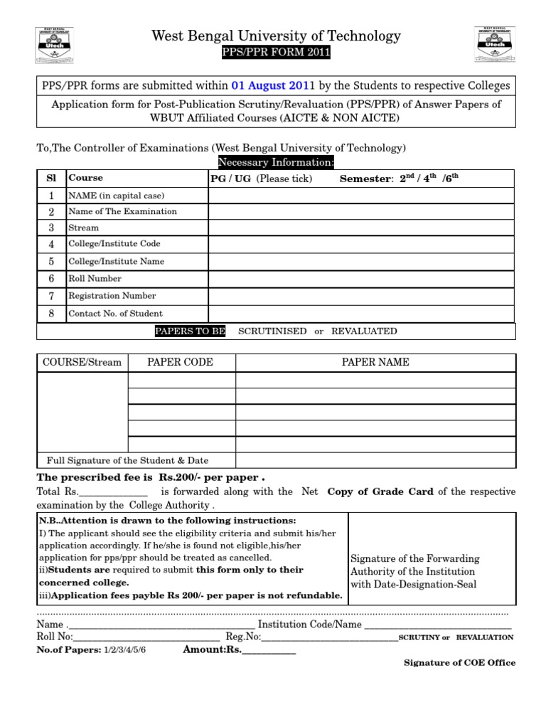 PPR Form Submission Guidelines 2011 | PDF