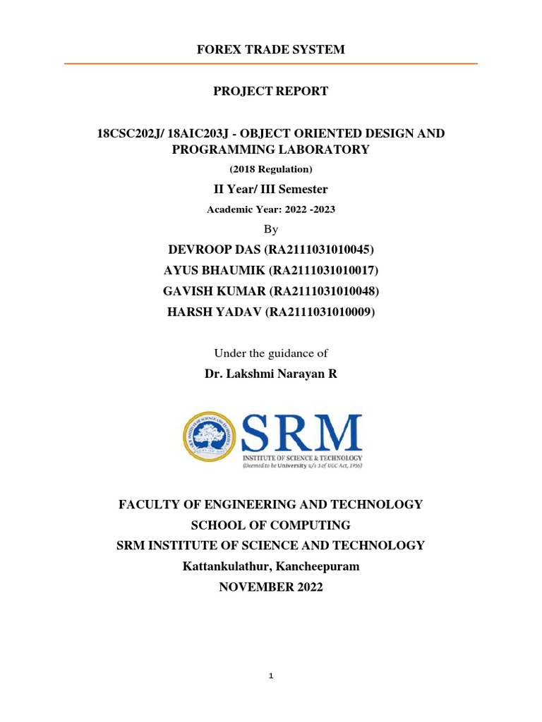 Forex Trade System OODP UML Project (R2 Section) | PDF | Use Case ...