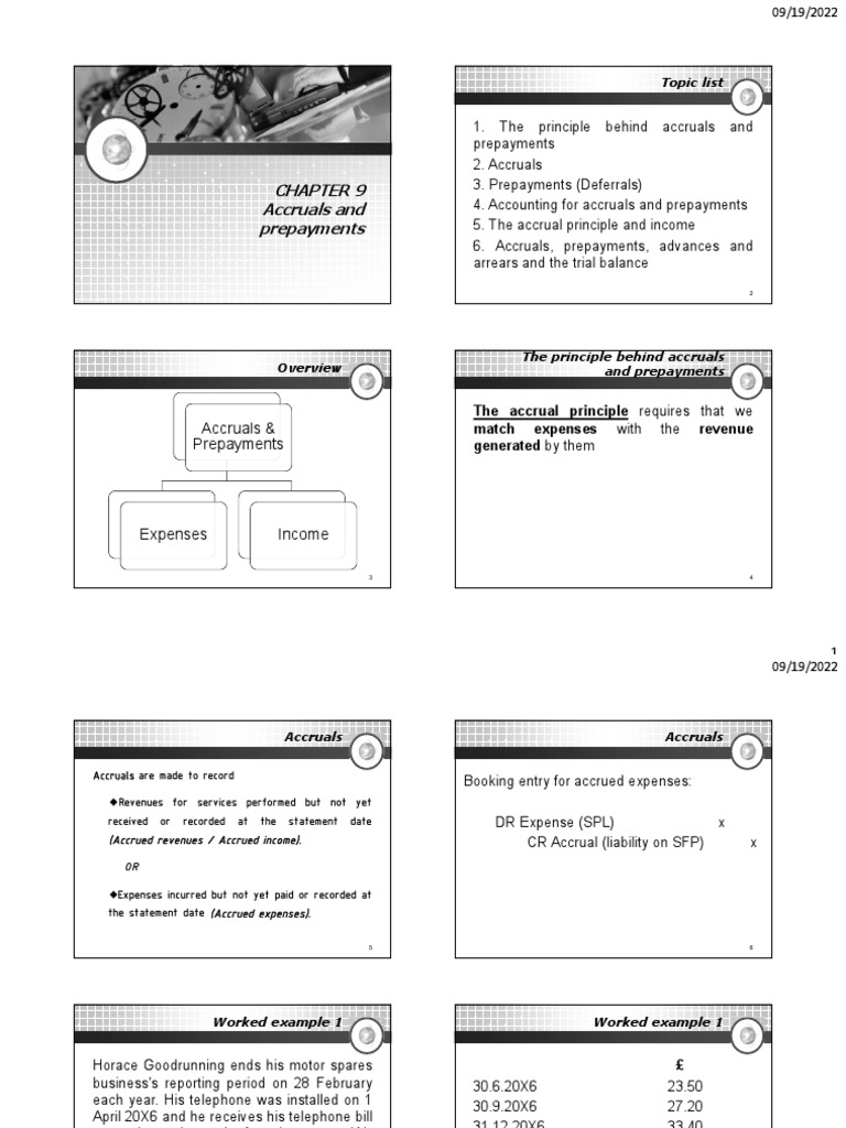 Chapter 9 - ACCRUALS AND PREPAYMENTS | PDF