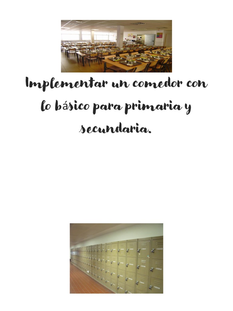 Implementar Un Comedor Con Lo Básico para Primaria y Secundaria | PDF