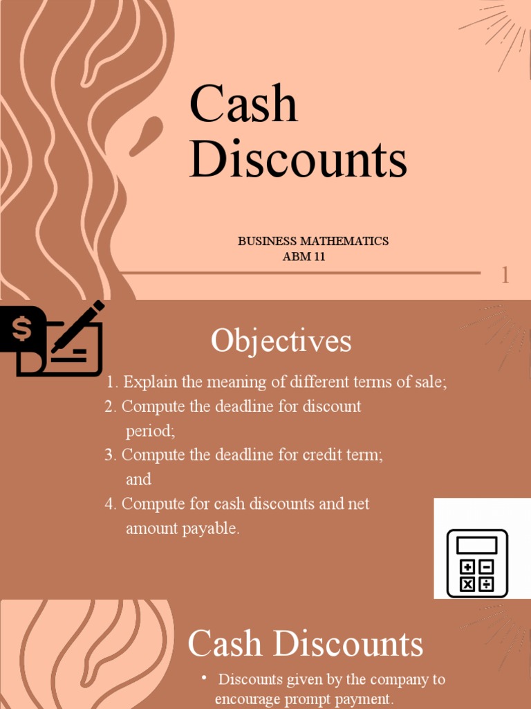 Cash Discounts | PDF | Discounting | Invoice