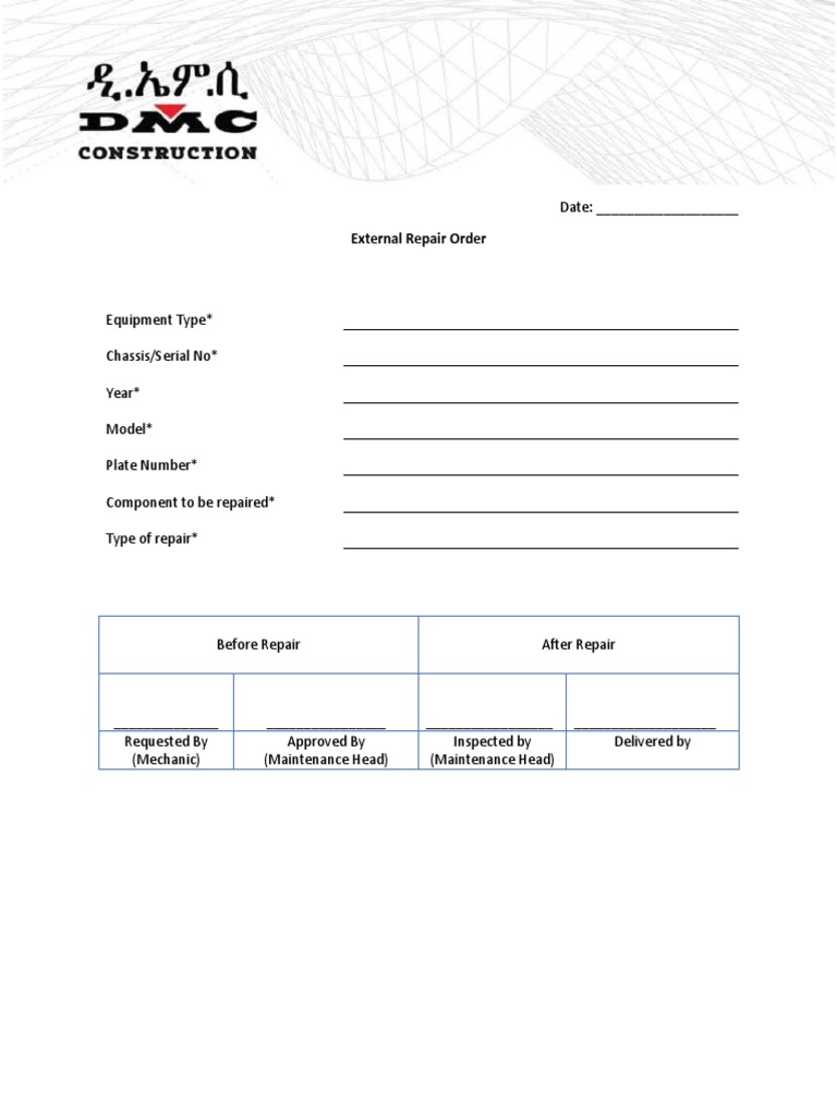 External Repair Order | PDF