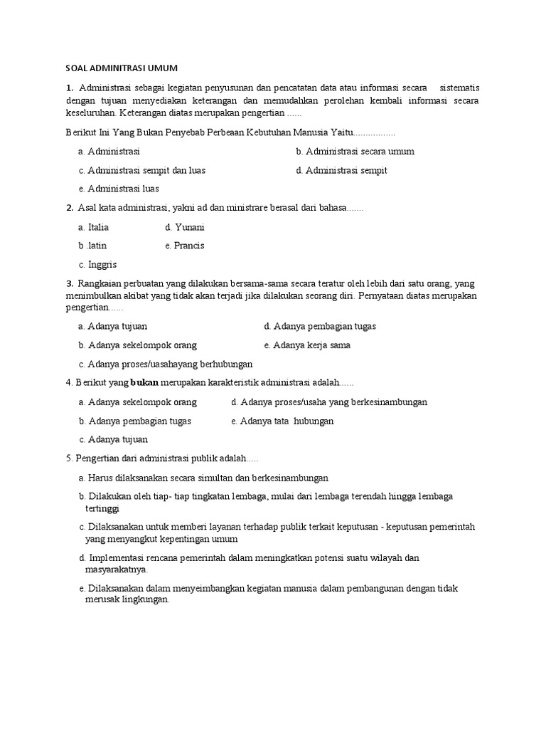 Soal ADM UMUM | PDF