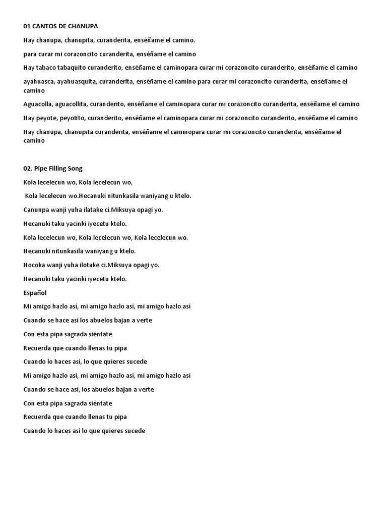 01 Cantos de Chanupa | PDF | azteca