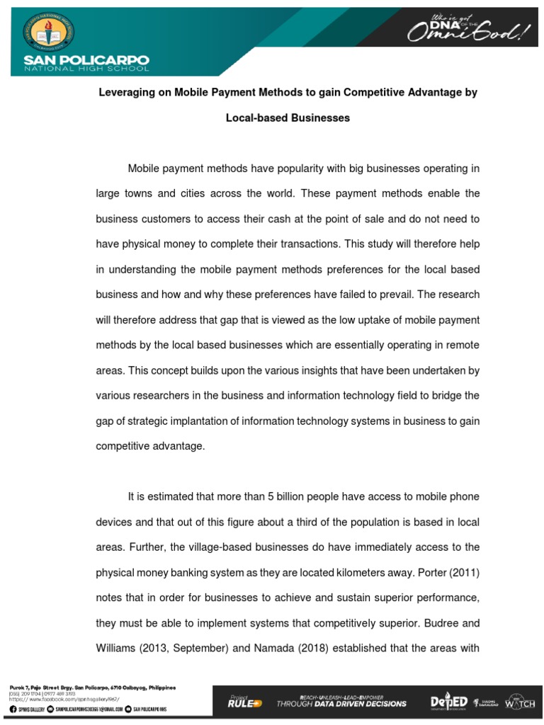 Concept Paper Sample 1 | PDF | Competitive Advantage | Business