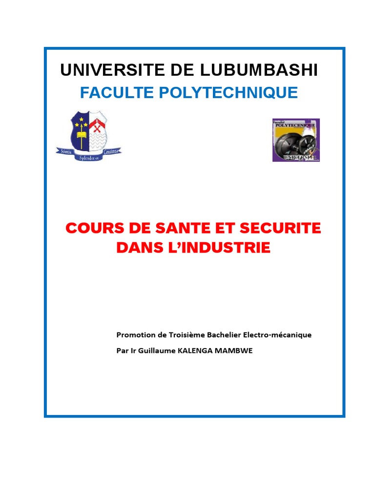 Sante Et Secutite Dans L'industrie - Bac3 ELM | PDF