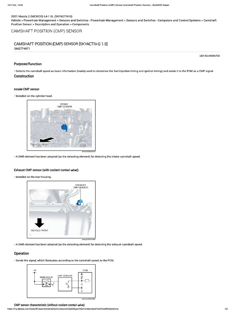 4camshaft Position (CMP) Sensor (Camshaft Position Sensor) - ALLDATA Repair | PDF