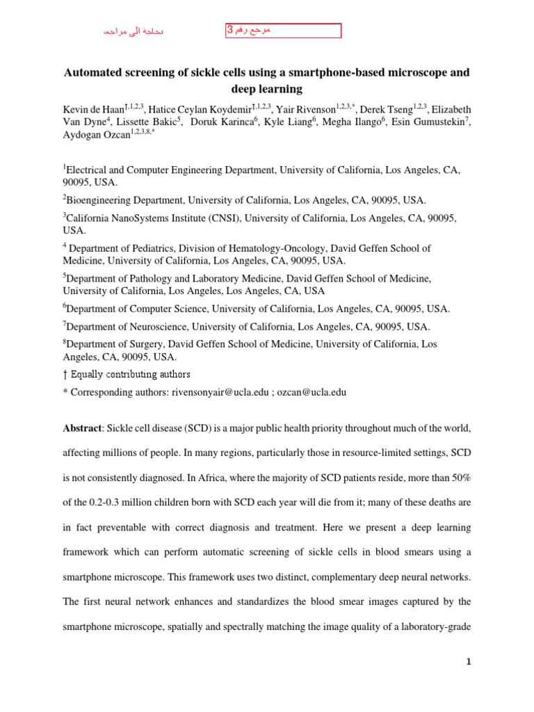 3-Automated Screening of Sickle Cells Using A Smartphone-Based Microscope and Deep Learning ...