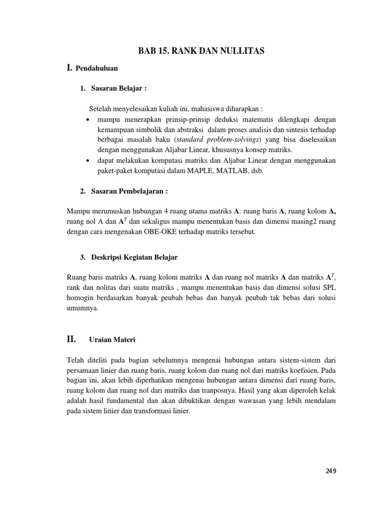 15 Rank Dan Nullitas | PDF | Sains & Matematika | Komputer