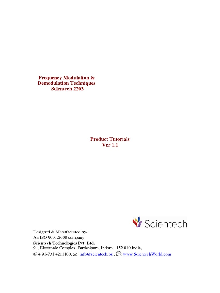 Scientech 2203 | PDF | Detector (Radio) | Frequency Modulation