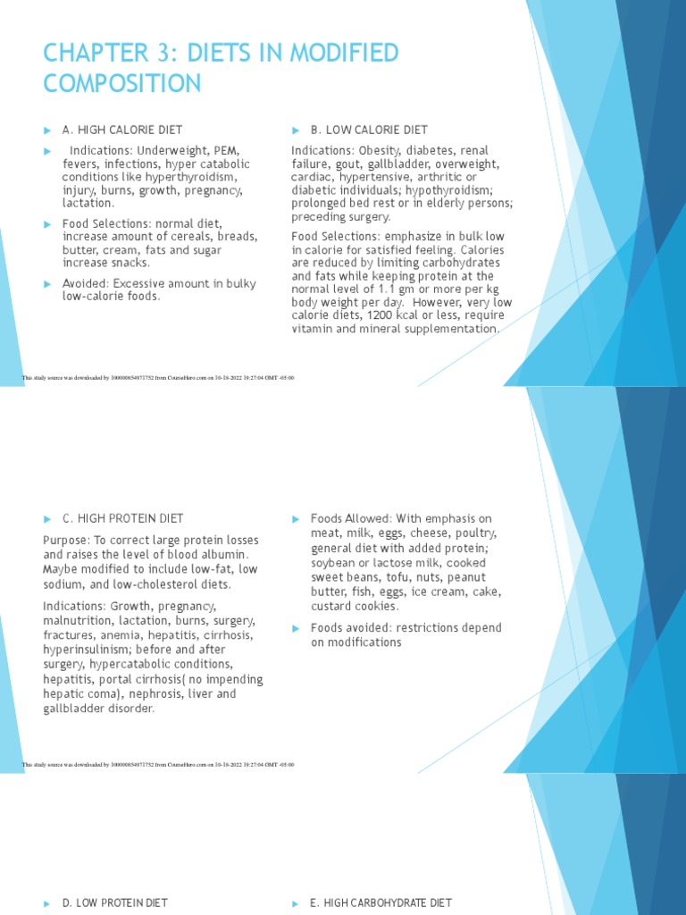 Chapter 3. Diets in Modified Composition | PDF | Dieting | Fat