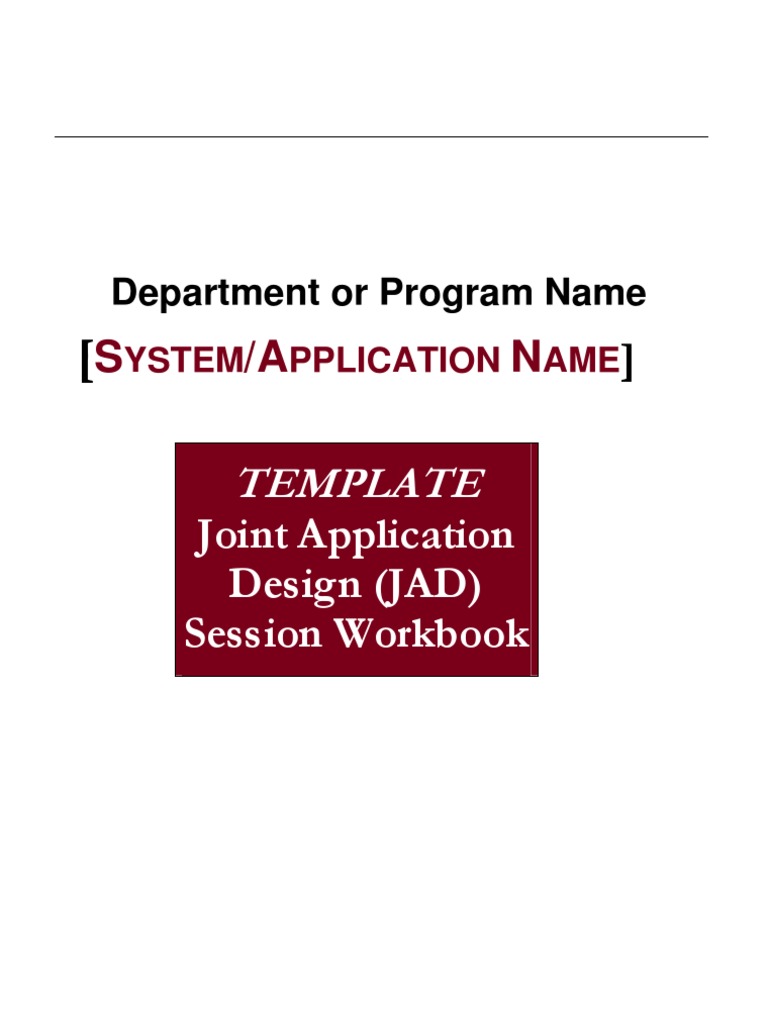 JAD Workbook Template | Download Free PDF | Design | Systems Engineering