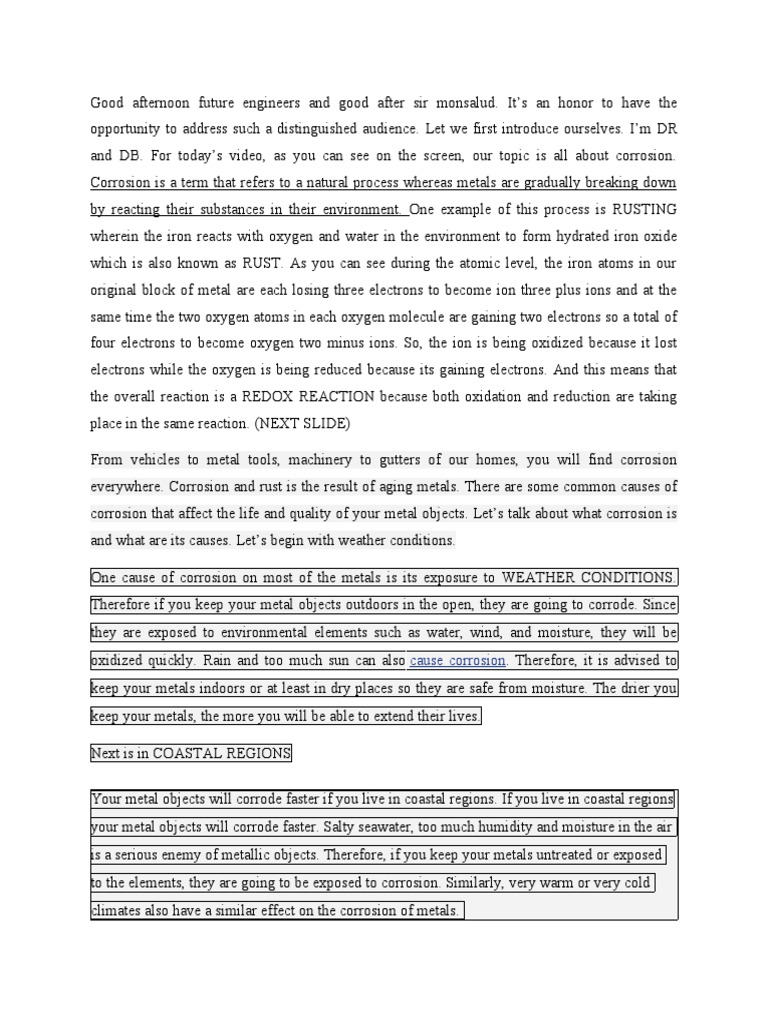 Corrosion Report | PDF | Corrosion | Rust