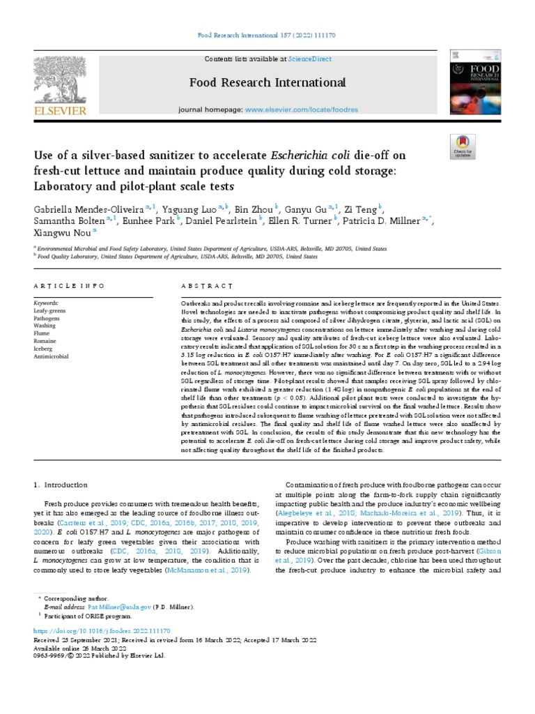 Mendes-Oliveira, G Etal 2022 Food Res Intl | PDF