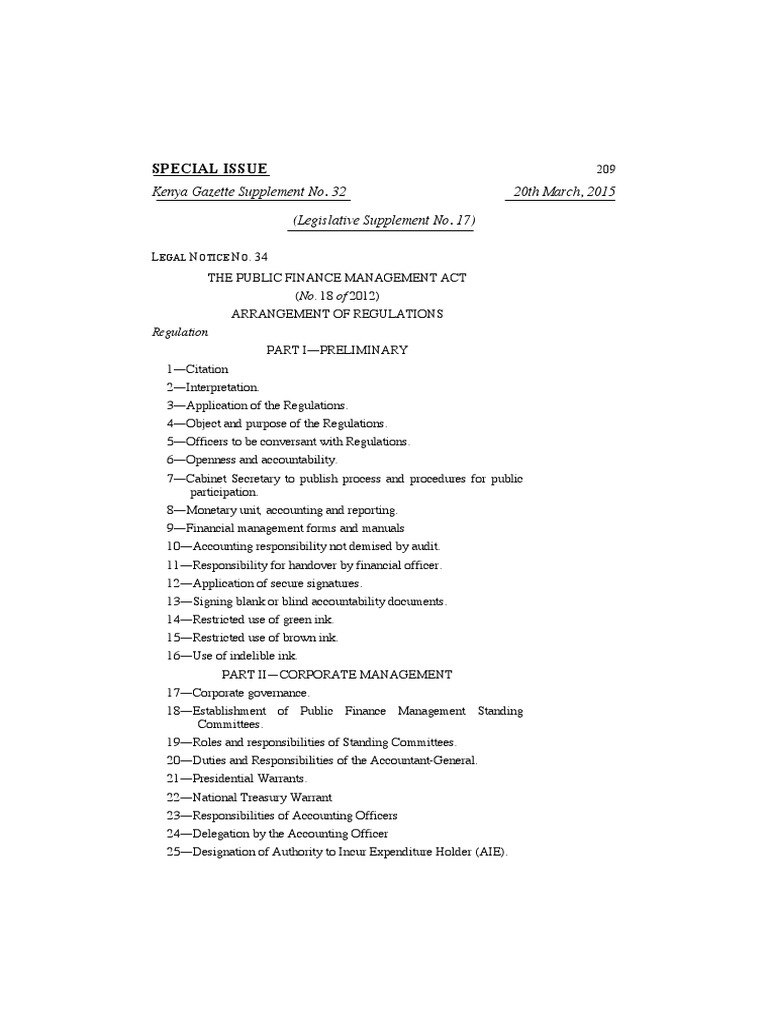HIGHLIGHTED Public Finance Management - National Government Regulations ...