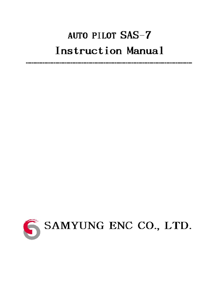 Samyung Autpilot SAS 7+Manual | PDF | Compass | Navigation