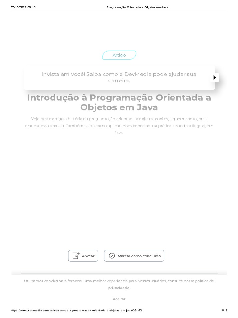 Programação Orientada A Objetos Em Java Pdf