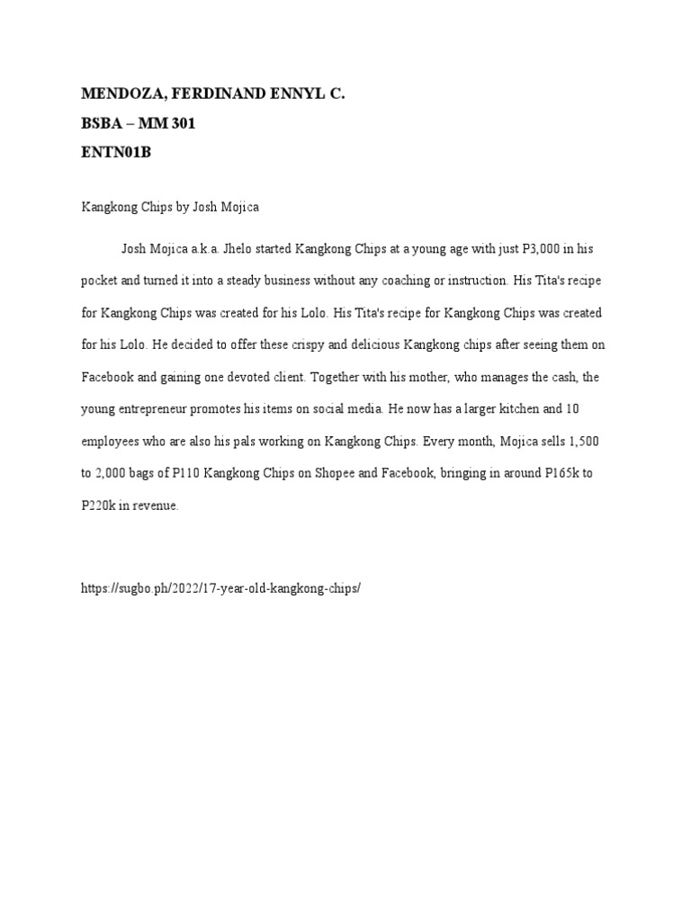 Entrep Activity | PDF | Social Science