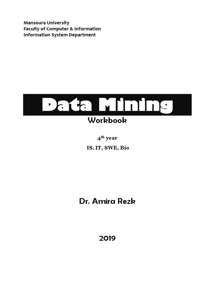 DataMining Workbook Answers | Download Free PDF | Cluster Analysis | Statistical Classification