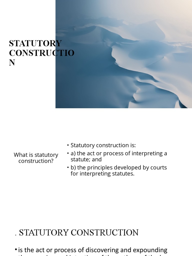 Statutory Construction | PDF