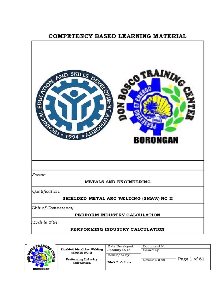 COMMON 3 Perform Industry Calculation FINAL | PDF | Welding | Construction