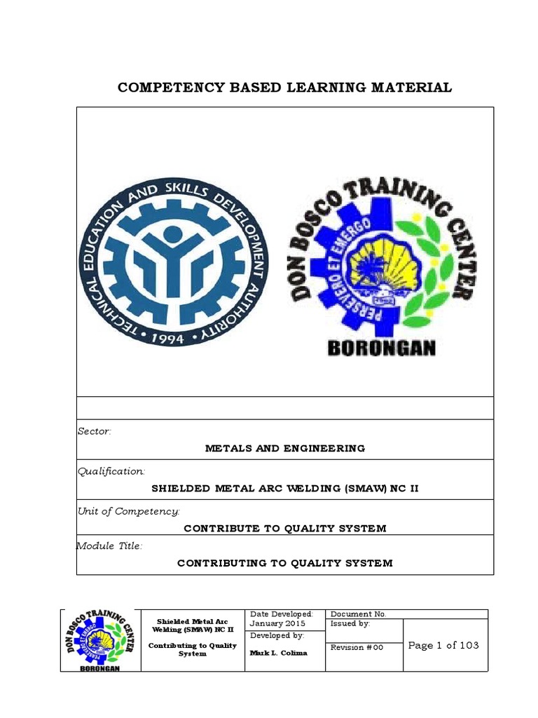 COMMON 4 Contribute To Quality System FINAL | Download Free PDF | Welding | Construction