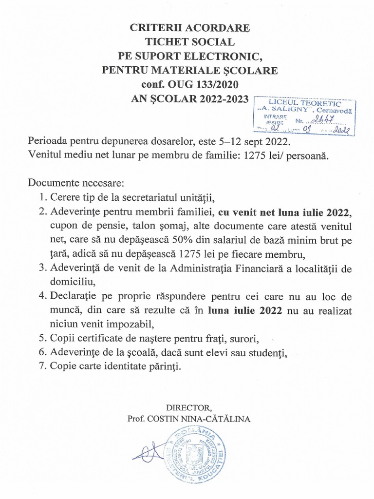 Criterii Acordare Tichete Sociale | PDF