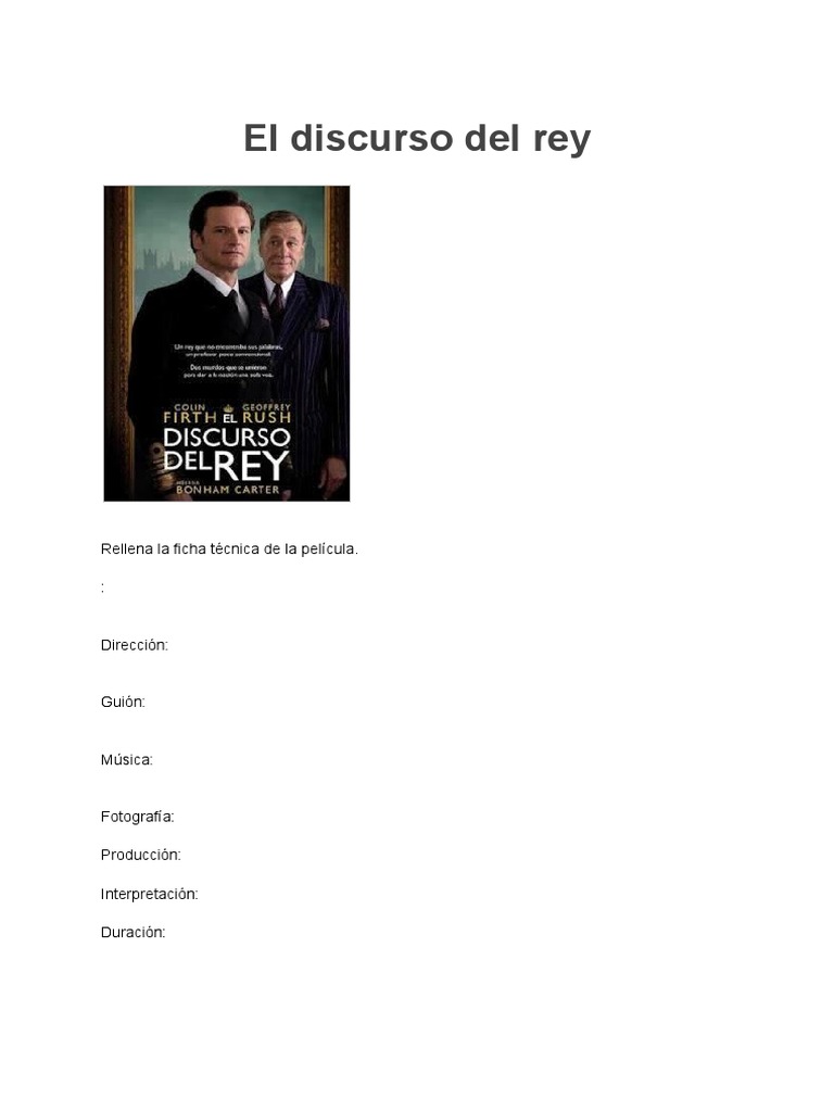 El Discurso Del Rey | PDF | Comunicación