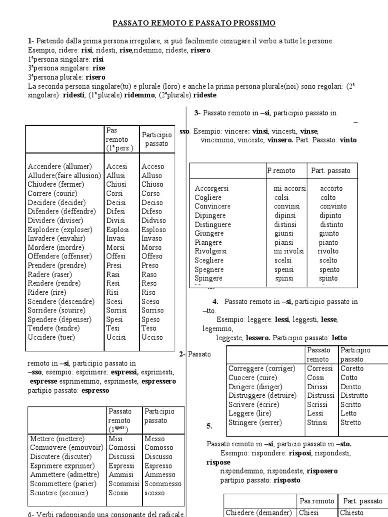 Passato Remoto | PDF