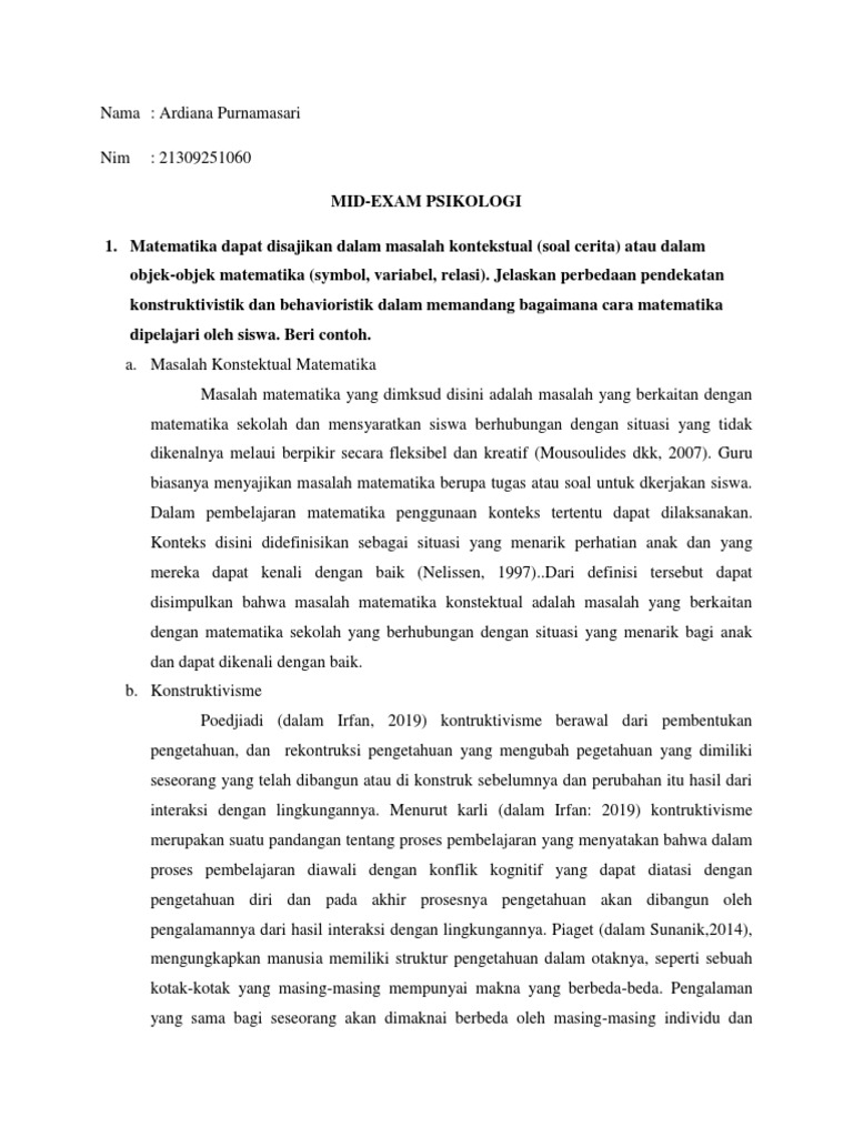 Ardiana Purnamasari 21309251060 Midexam | PDF