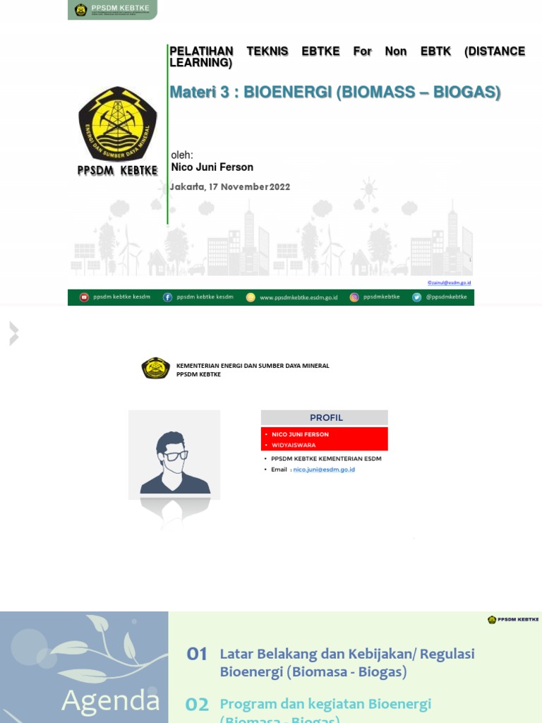 Materi 3 Bioenergi, Biogas-Biomasa | PDF