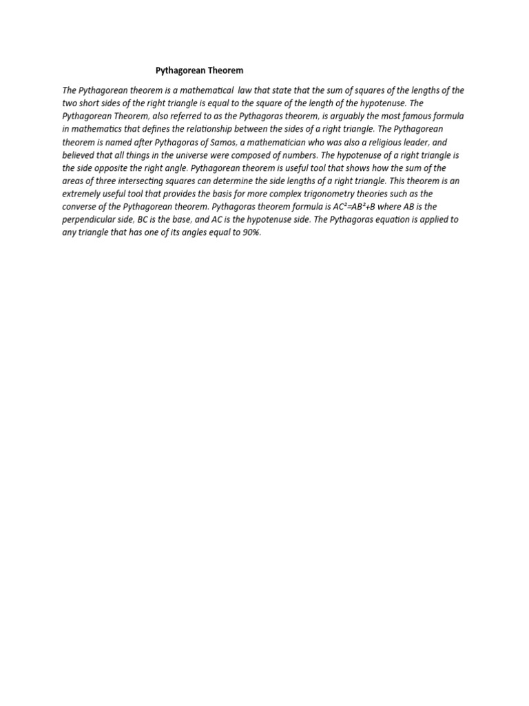 Pythagorean Theorem | PDF