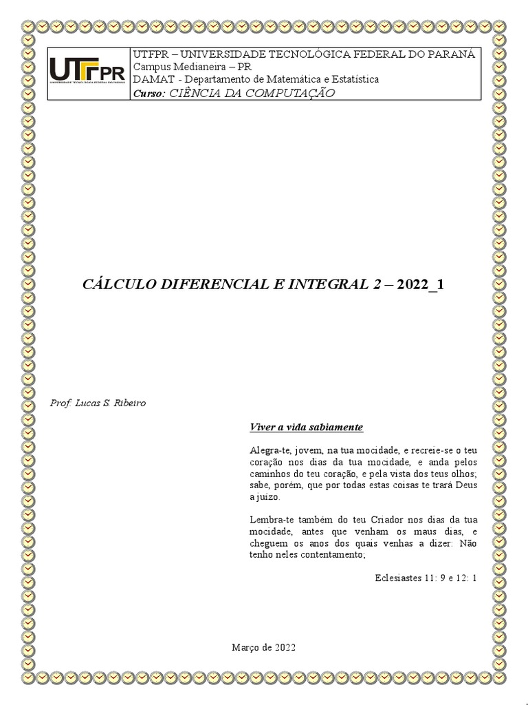 Apostila Calculo II - Pp52a - cc2 - 2022 - 1 | PDF