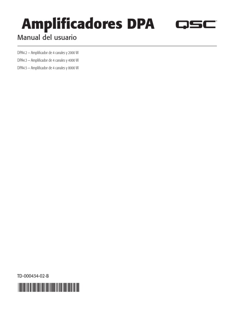Q Amp Dpa Series Usermanual Es | PDF | Altoparlante | Enchufes y tomas ...