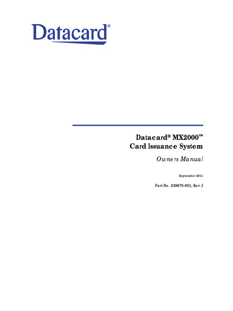 Datacard® MX2000™ Card Issuance System - Diamond Business | PDF ...