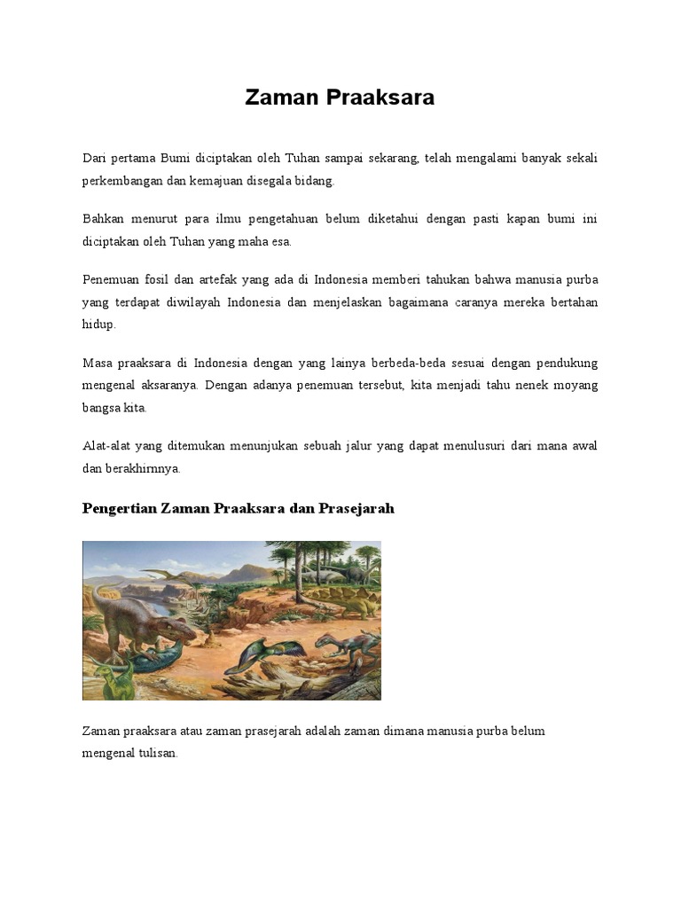 Sejarah Zaman Praaksara | PDF | Ilmu Sosial