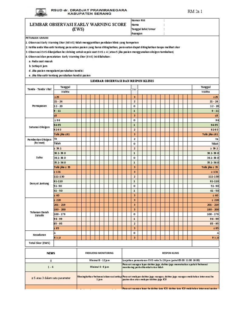 Form Ews Dewasa. | PDF