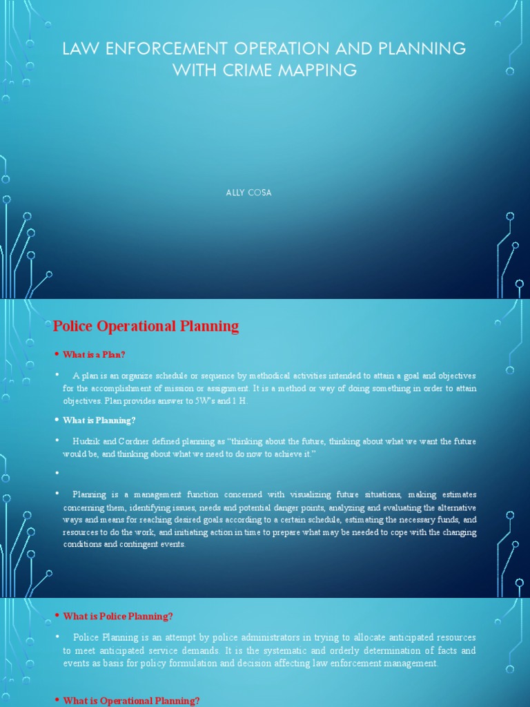 Police Operational Planning Overview | PDF | Strategic Planning | Policy